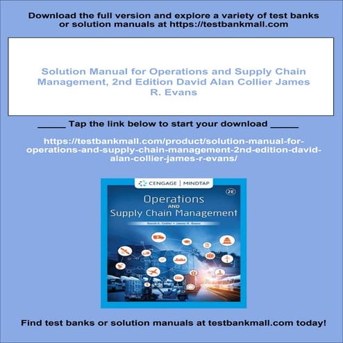 Solution Manual for Operations and Supply Chain Management, 2nd Edition ...