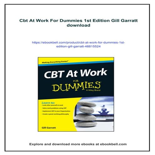 Cbt At Work For Dummies 1st Edition Gill Garratt | PDF