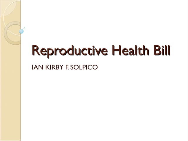 Republic Act 10354 esponsible Parenthood and Reproductive Health Law of ...