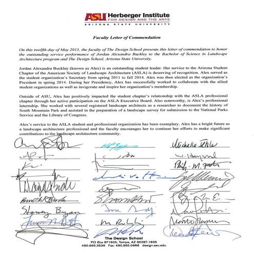 Faculty Letter of Commendation | PDF