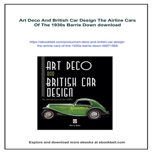 Art Deco And British Car Design The Airline Cars Of The 1930s Barrie ...
