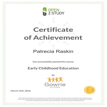 Subject Certificate | PDF