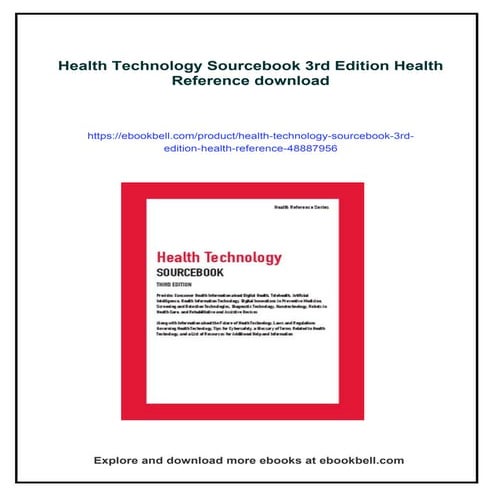 Health Technology Sourcebook 3rd Edition Health Reference | PDF