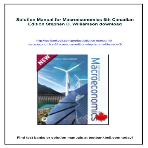 Solution Manual for Macroeconomics 6th Canadian Edition Stephen D. Williamson | PDF