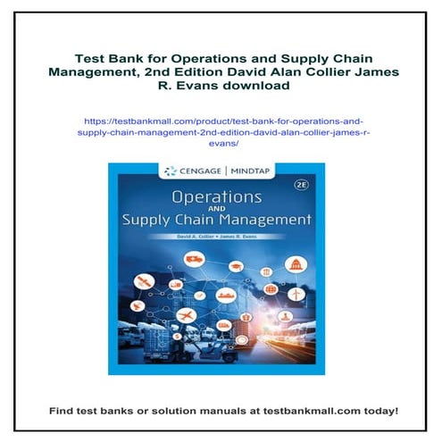 Test Bank for Operations and Supply Chain Management, 2nd Edition David ...