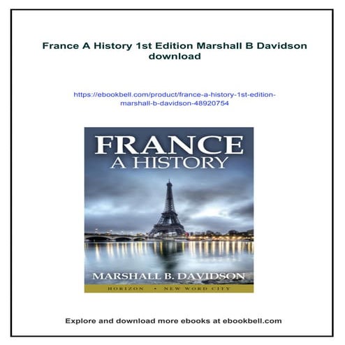 France A History 1st Edition Marshall B Davidson | PDF