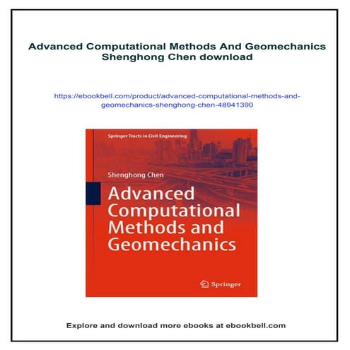 Advanced Computational Methods And Geomechanics Shenghong Chen | PDF