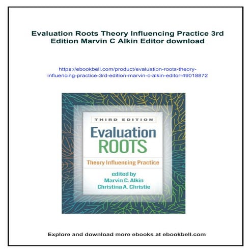 Evaluation Roots Theory Influencing Practice 3rd Edition Marvin C Alkin ...