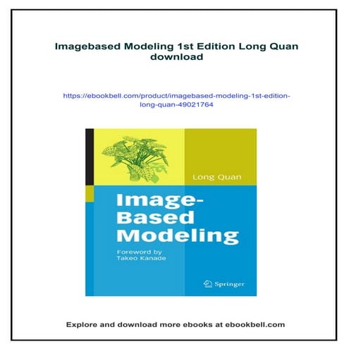 Imagebased Modeling 1st Edition Long Quan | PDF