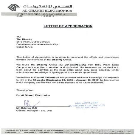 letter of appreciation - AGEL | PDF