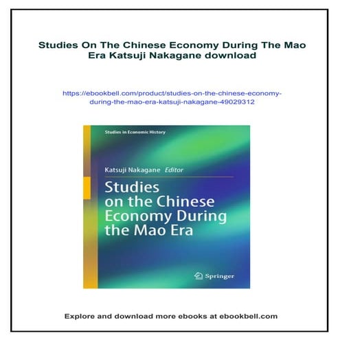 Studies On The Chinese Economy During The Mao Era Katsuji Nakagane | PDF