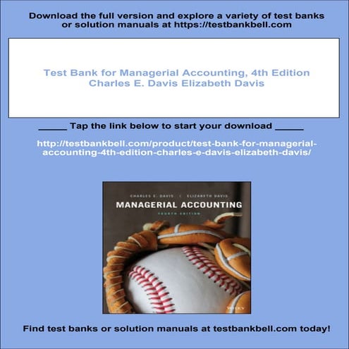 Test Bank for Managerial Accounting, 4th Edition Charles E. Davis ...