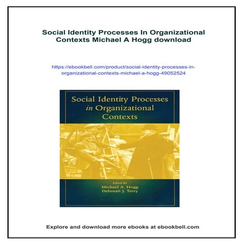 Social Identity Processes In Organizational Contexts Michael A Hogg | PDF