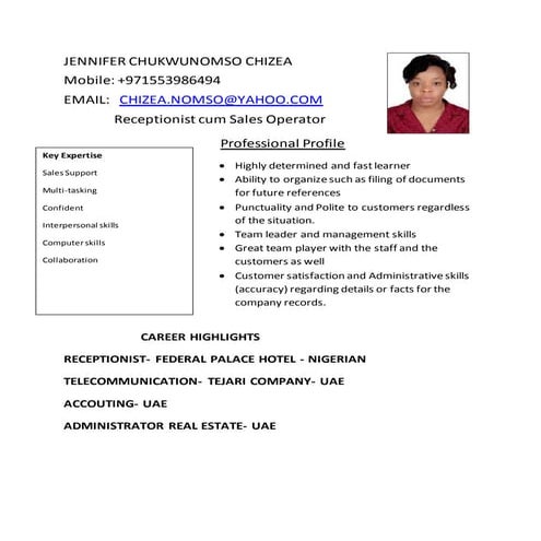 new cv Jennifer Chizea | DOCX
