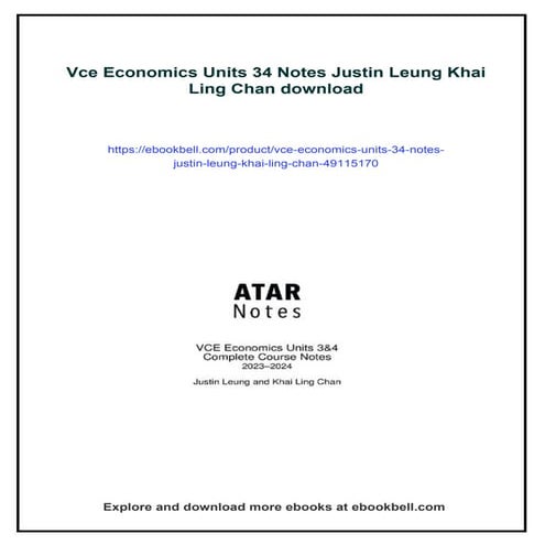 Vce Economics Units 34 Notes Justin Leung Khai Ling Chan | PDF