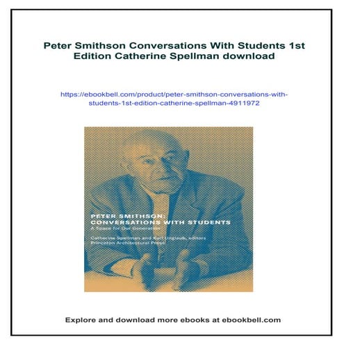 Peter Smithson Conversations With Students 1st Edition Catherine ...