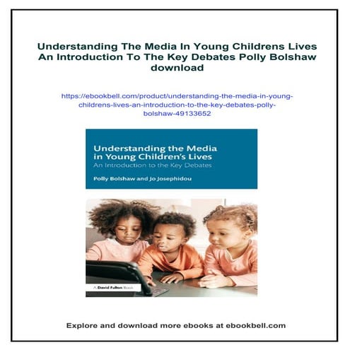 Understanding The Media In Young Childrens Lives An Introduction To The ...
