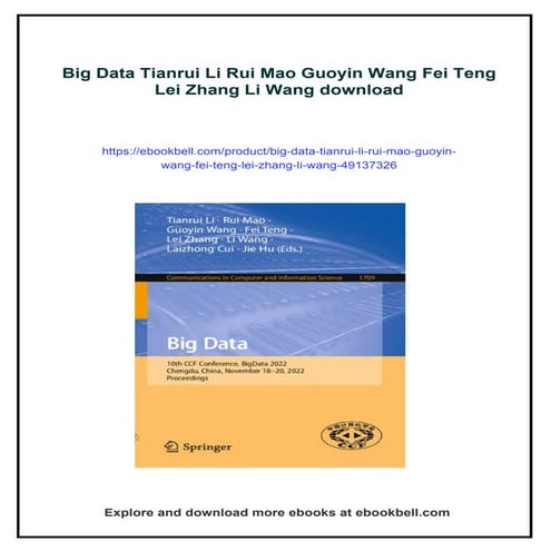 Big Data Tianrui Li Rui Mao Guoyin Wang Fei Teng Lei Zhang Li Wang | PDF