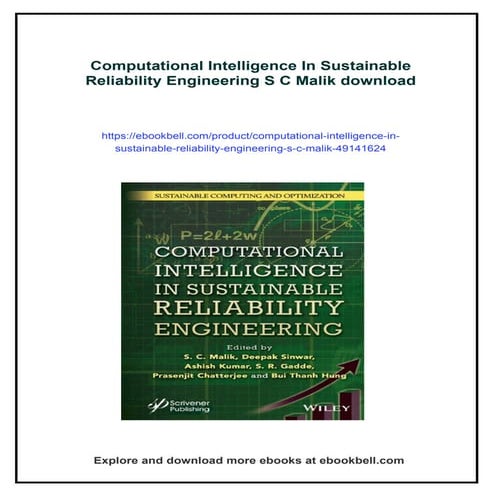 Computational Intelligence In Sustainable Reliability Engineering S C Malik | PDF