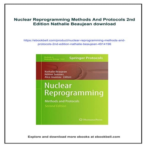 Nuclear Reprogramming Methods And Protocols 2nd Edition Nathalie ...