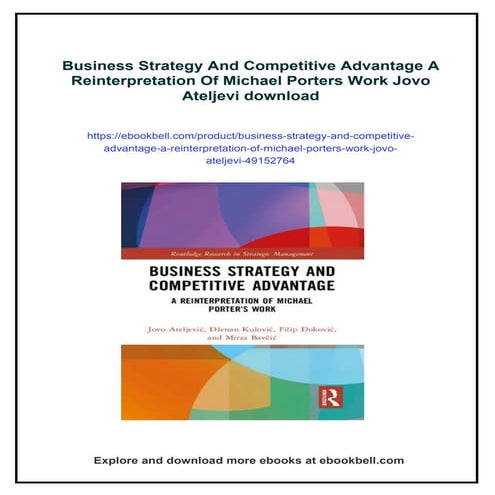 Business Strategy And Competitive Advantage A Reinterpretation Of ...