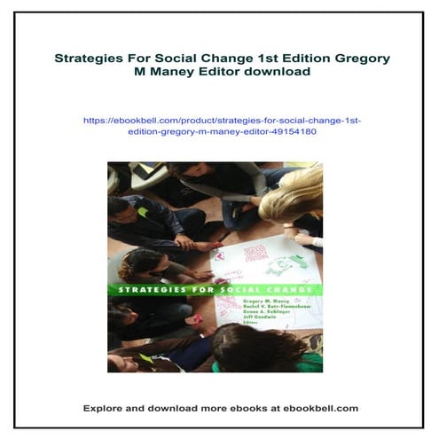 Strategies For Social Change 1st Edition Gregory M Maney Editor | PDF