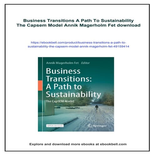 Business Transitions A Path To Sustainability The Capsem Model Annik Magerholm Fet | PDF