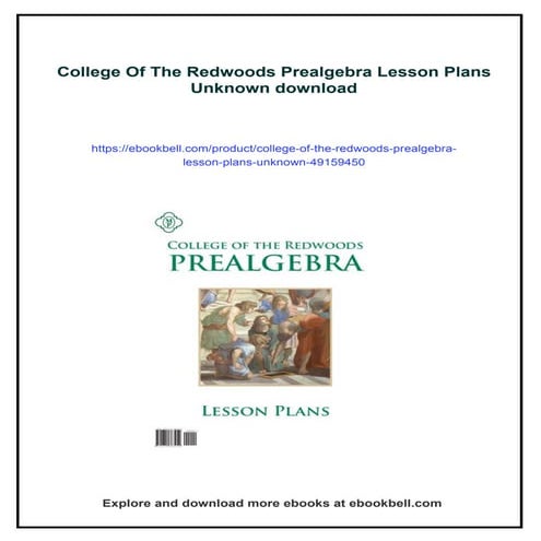 College Of The Redwoods Prealgebra Lesson Plans Unknown | PDF