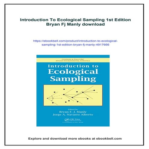 Introduction To Ecological Sampling 1st Edition Bryan Fj Manly | PDF