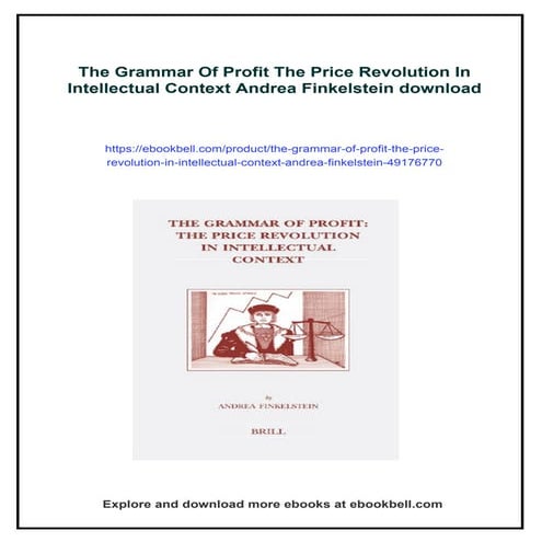 The Grammar Of Profit The Price Revolution In Intellectual Context ...