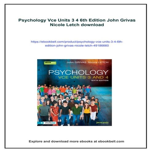 Psychology Vce Units 3 4 6th Edition John Grivas Nicole Letch | PDF