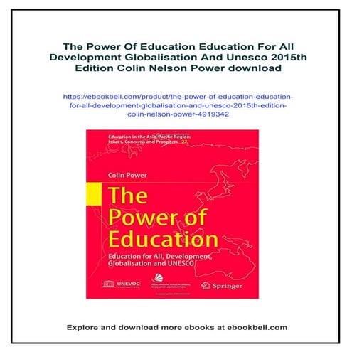 The Power Of Education Education For All Development Globalisation And ...