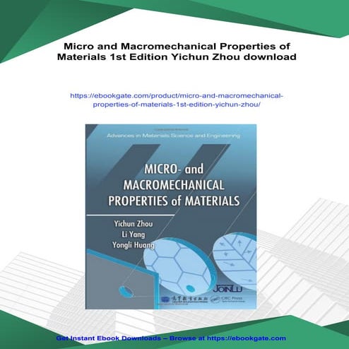 Micro and Macromechanical Properties of Materials 1st Edition Yichun Zhou | PDF