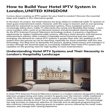 How to Build Your Hotel IPTV System in London，UNITED KINGDOM | PDF