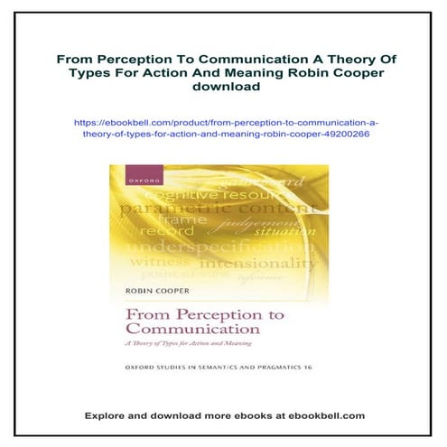 From Perception To Communication A Theory Of Types For Action And ...