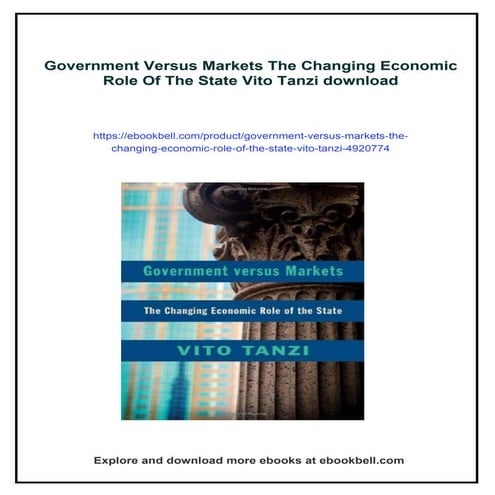 Government Versus Markets The Changing Economic Role Of The State Vito ...