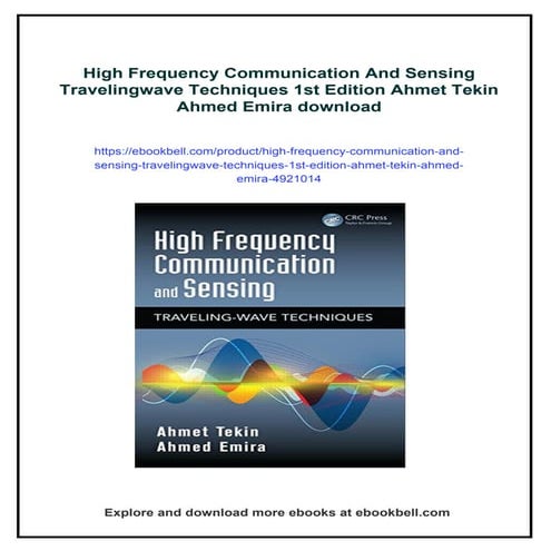 High Frequency Communication And Sensing Travelingwave Techniques 1st ...