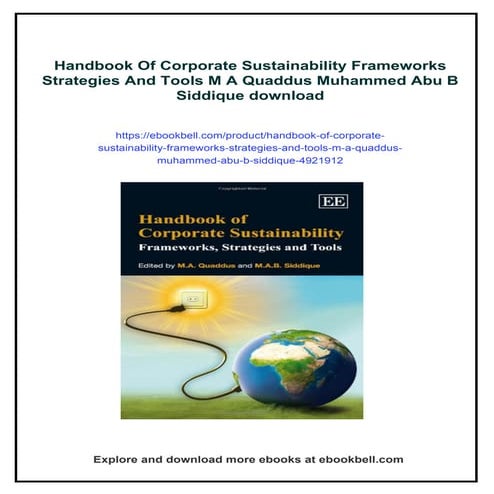 Handbook Of Corporate Sustainability Frameworks Strategies And Tools M ...