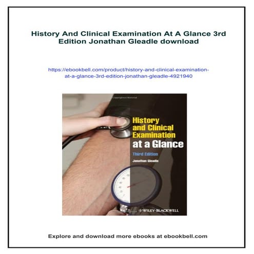History And Clinical Examination At A Glance 3rd Edition Jonathan ...