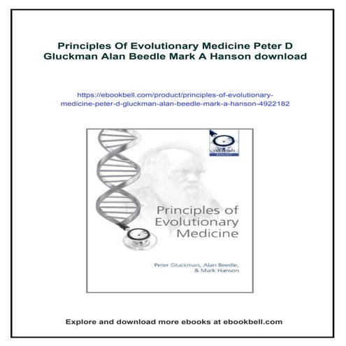 Principles Of Evolutionary Medicine Peter D Gluckman Alan Beedle Mark A Hanson | PDF