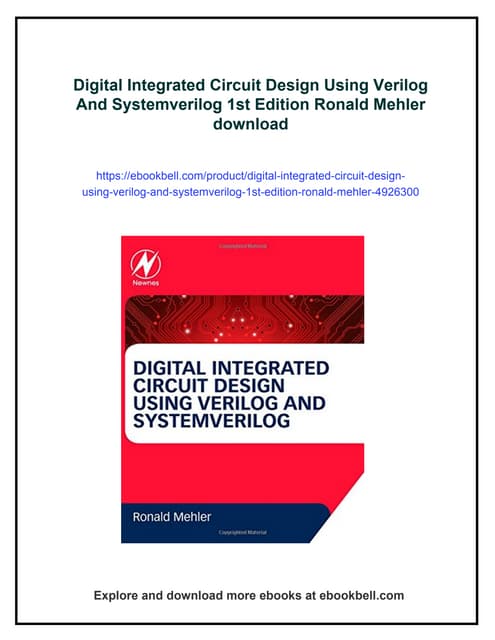 Digital Integrated Circuit Design Using Verilog And Systemverilog 1st