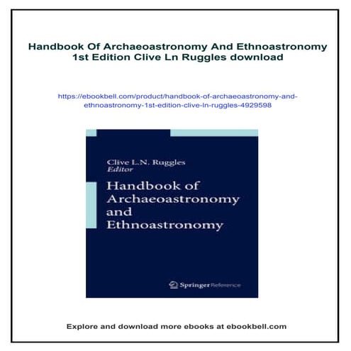 Handbook Of Archaeoastronomy And Ethnoastronomy 1st Edition Clive Ln ...