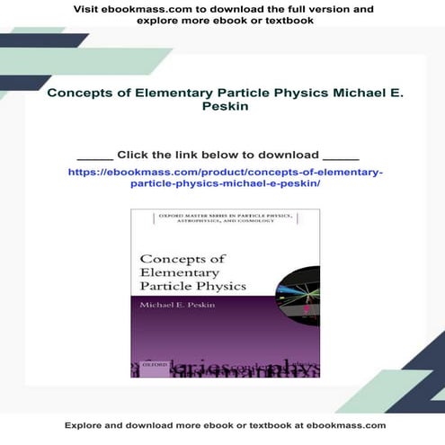 Concepts of Elementary Particle Physics Michael E. Peskin | PDF