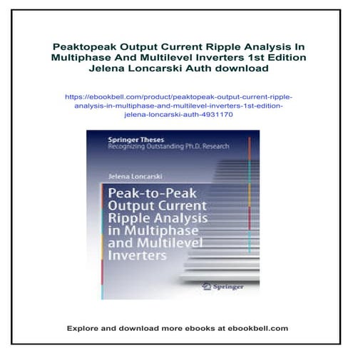 Peaktopeak Output Current Ripple Analysis In Multiphase And Multilevel Inverters 1st Edition ...