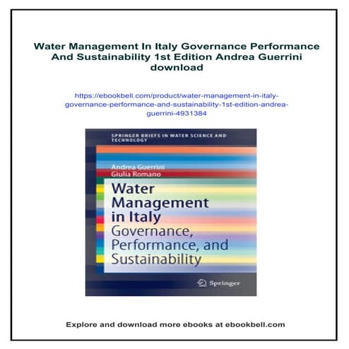 Water Management In Italy Governance Performance And Sustainability 1st ...