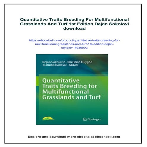 Quantitative Traits Breeding For Multifunctional Grasslands And Turf ...