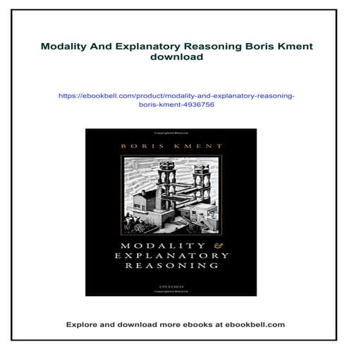 Modality And Explanatory Reasoning Boris Kment | PDF