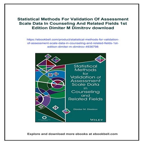 Statistical Methods For Validation Of Assessment Scale Data In ...