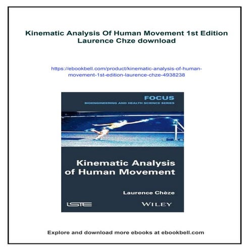 Kinematic Analysis Of Human Movement 1st Edition Laurence Chze | PDF
