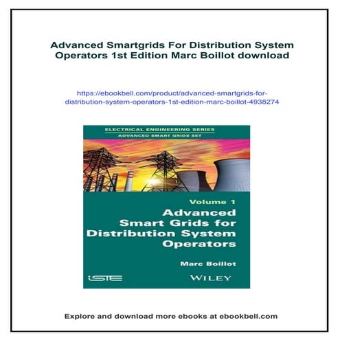 Advanced Smartgrids For Distribution System Operators 1st Edition Marc ...
